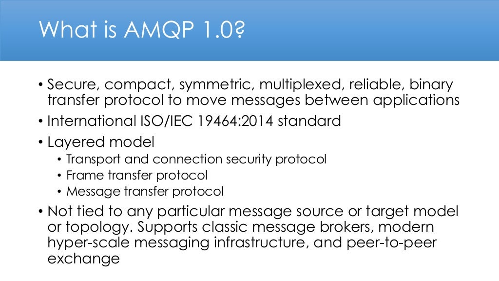 AMQP 1.0 introduction