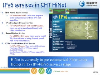 CHT IPv6 Measurement and Deployment | PPT
