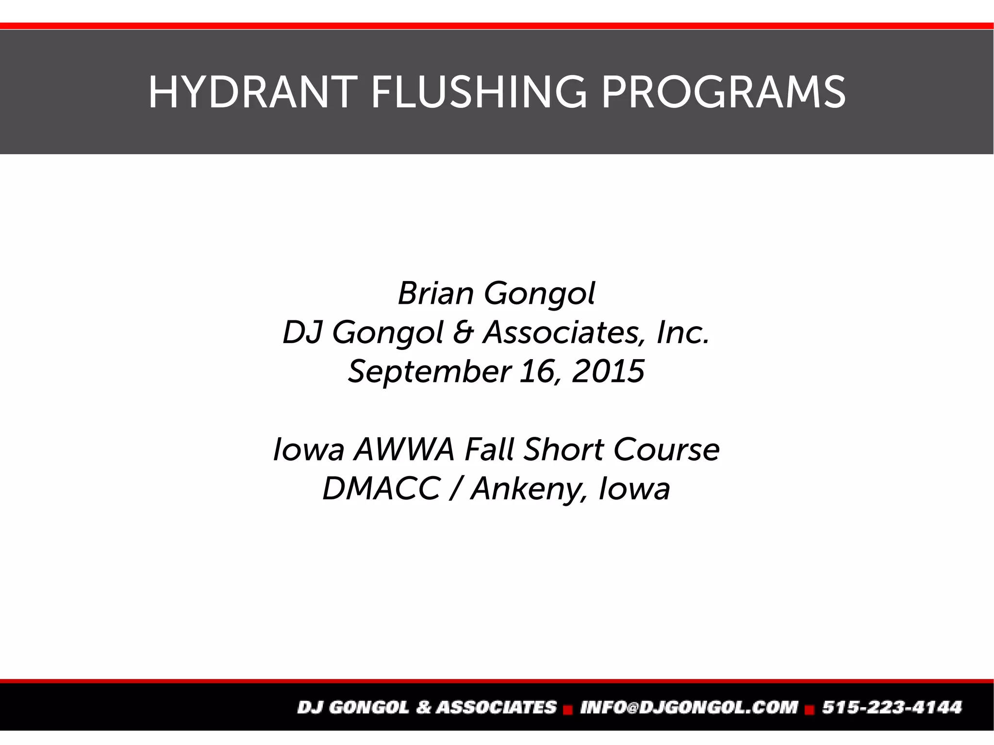 Hydrant flushing programs | PDF