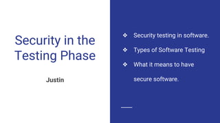 Security in the Software Development Life Cycle (SDLC) | PDF