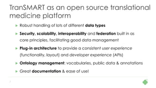 TranSMART Roadmap Presentation Amsterdam 2015 | PDF