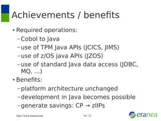Migrating legacy applications (Cobol, PL/I) to Java on z/OS | PDF