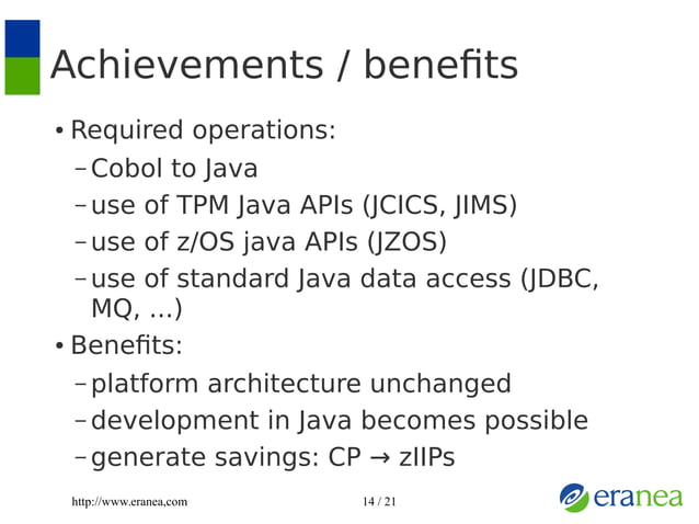 Migrating Legacy Applications Cobol Pli To Java On Zos Pdf Operating Systems Computer
