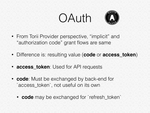 Ember Authentication and Authorization with Torii | PPT