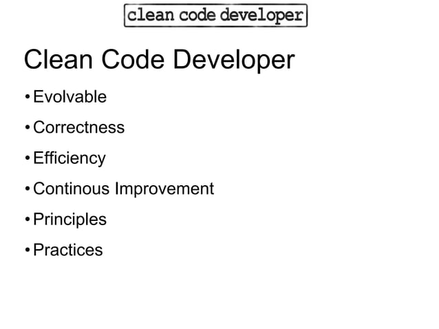 An Introduction to Clean Code Developer | PPT