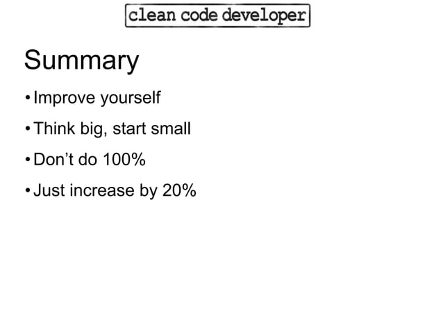 An Introduction to Clean Code Developer | PPT
