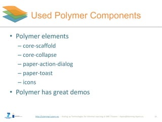 Requirements Bazaar powered by AngularJS and Polymer - Talk at Google Developer Group Brussels | PPT