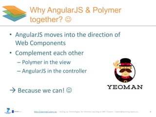Requirements Bazaar powered by AngularJS and Polymer - Talk at Google Developer Group Brussels | PPT