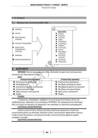 ΝΕΟΕΛΛΗΝΙΚΗ ΓΛΩΣΣΑ - ΘΕΩΡΙΑ | PDF
