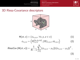 3D Riesz-wavelet Based Covariance Descriptors for Texture Classi cation of Lung Nodule Tissue in ...