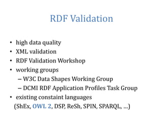 2015.09. - The Role of Reasoning for RDF Validation (SEMANTiCS 2015) | PPT