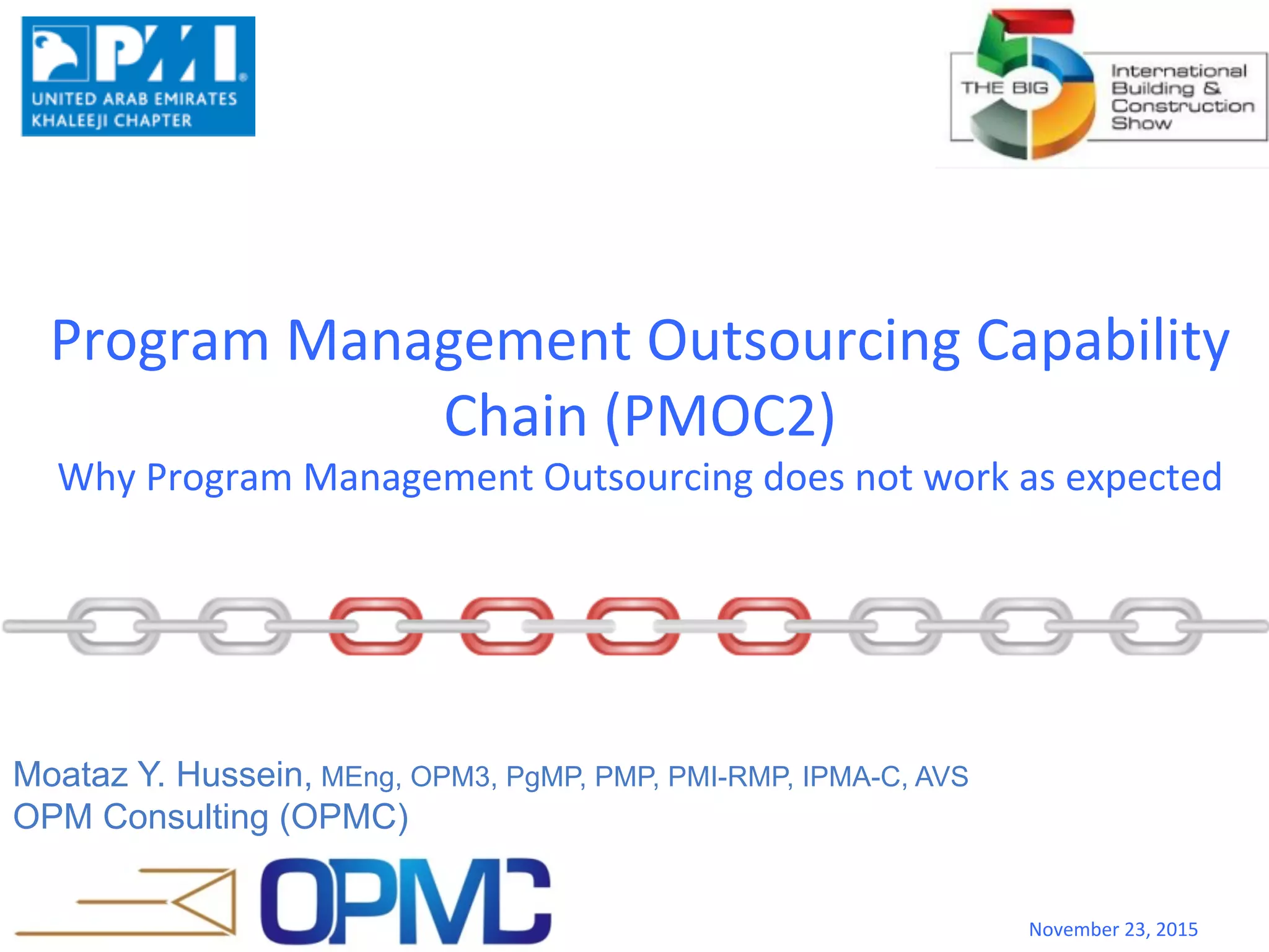 Program Management Outsourcing Capability Chain (PMOC2) - Why Program ...