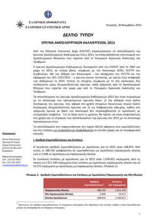 Έρευνα αμπελουργικών καλλιεργειών 2015 | PDF