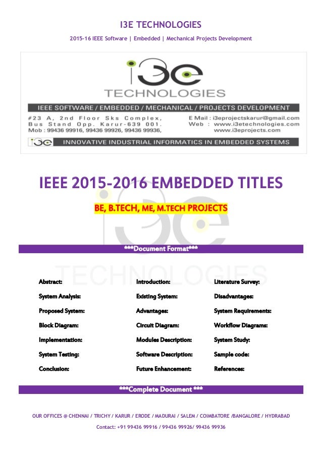 2015 2016 ieee embedded project titles