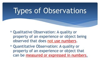 Observation & Inference: Notes | PPT