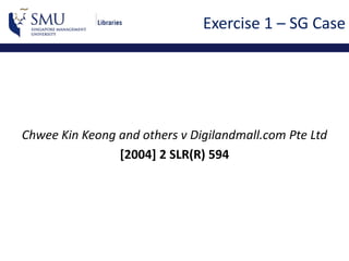 Finding Singapore Cases and Legislation | PPTX