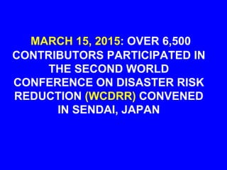 2015 2030 sendai framework for action on global disaster risk reduction ...