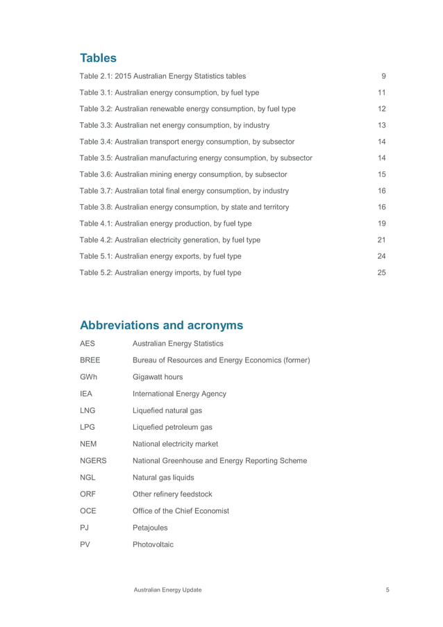 2015 Australian Energy Statistics | PDF | Power and Energy Industry | Industries