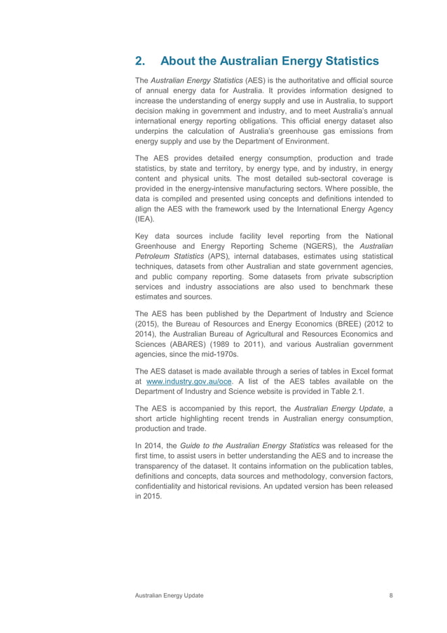 2015 Australian Energy Statistics | PDF | Power and Energy Industry | Industries