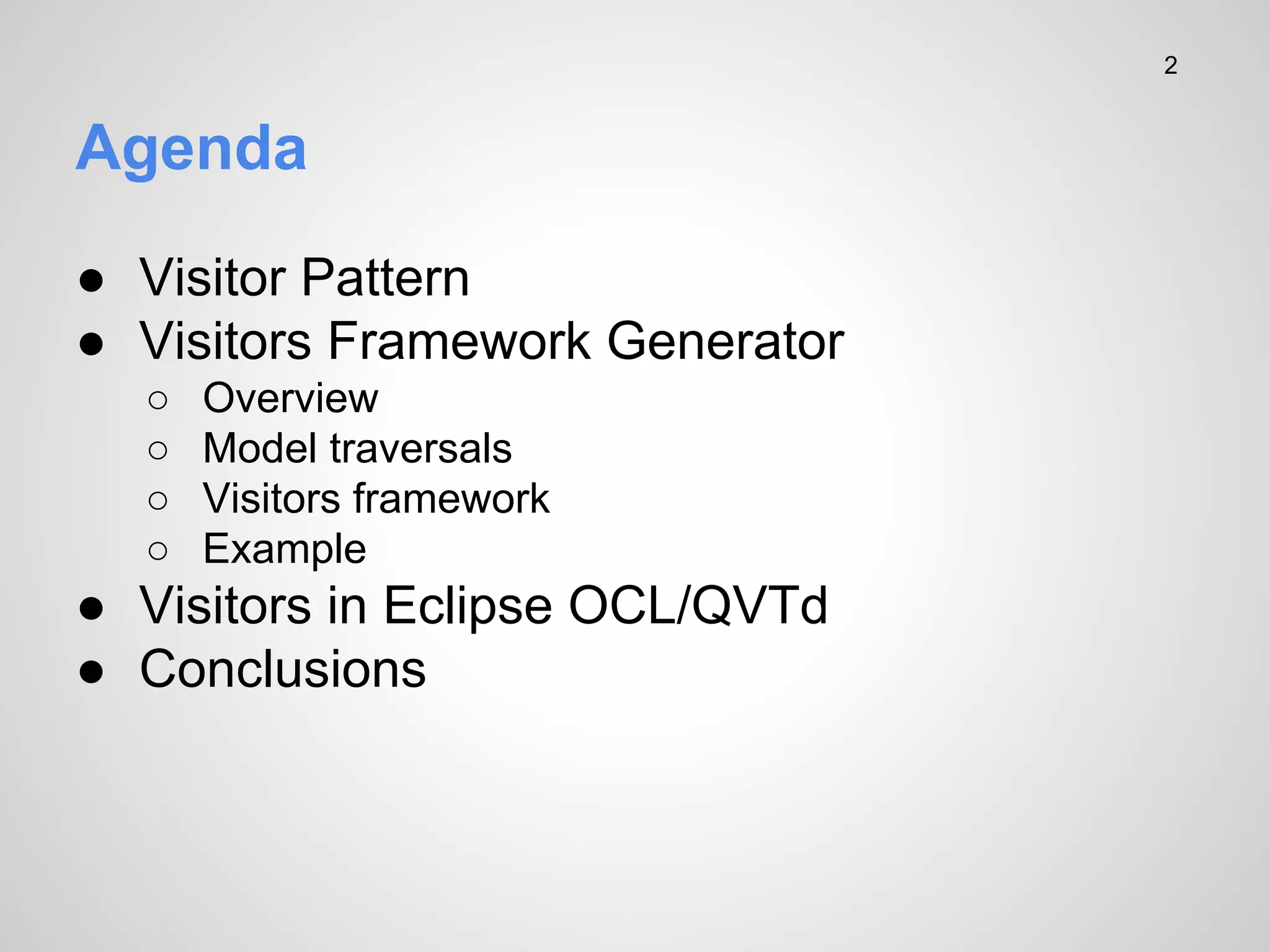 Visitors Framework Generator | PPT