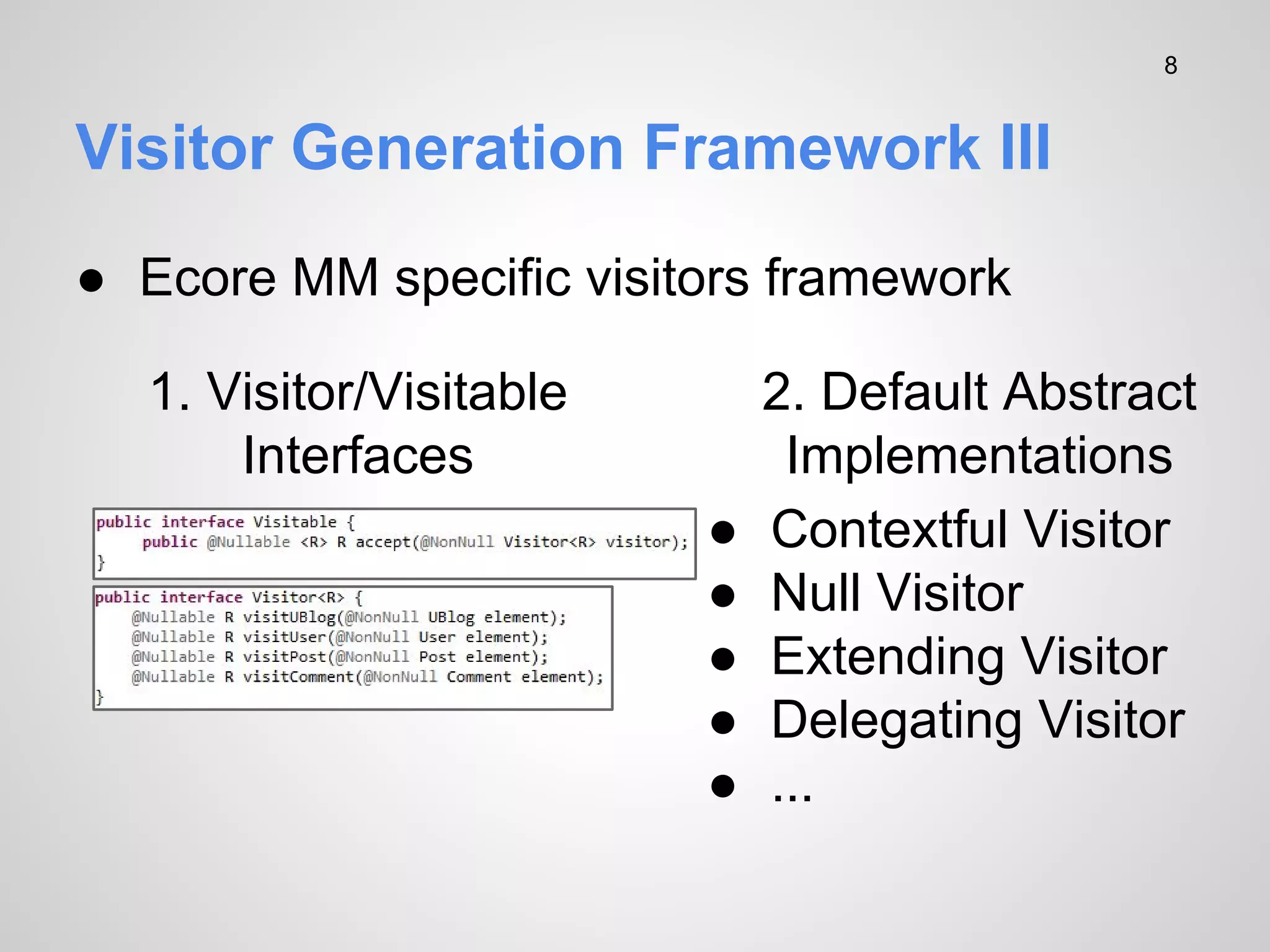 Visitors Framework Generator | PPT
