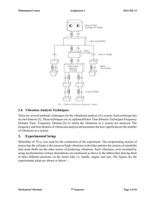 Vibration Analysis of a Motorbike to find Transmission to Hands and Back | PDF | Free Download