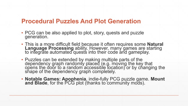 Introduction to Procedural Contents Generation | PPTX