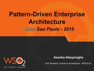 Pattern driven Enterprise Architecture | PPT