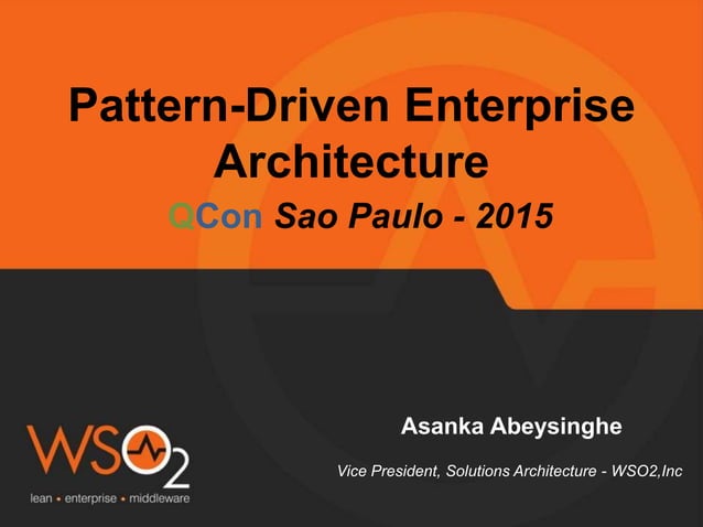 Pattern driven Enterprise Architecture | PPT