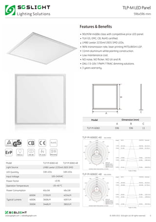 2015 SGSLight TLP-led-panel catalog | PDF | Consumer Electronics ...