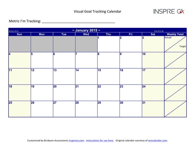 2015 Visual Goal Tracking Calendar | PDF
