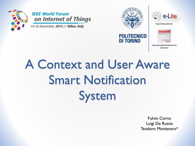 A Context and User Aware Smart Notification System | PDF