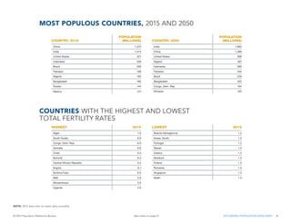 Datos de la población mundial 2015. (Population Reference Bureau) 2015 world-population-data ...