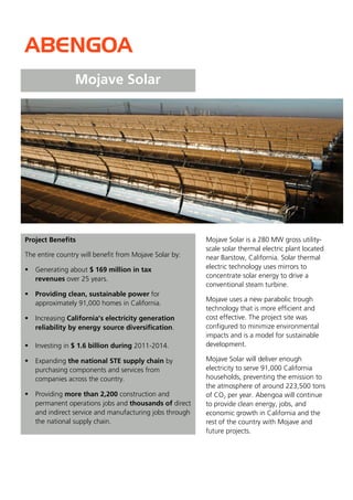 The benefits of Mojave Solar | PDF