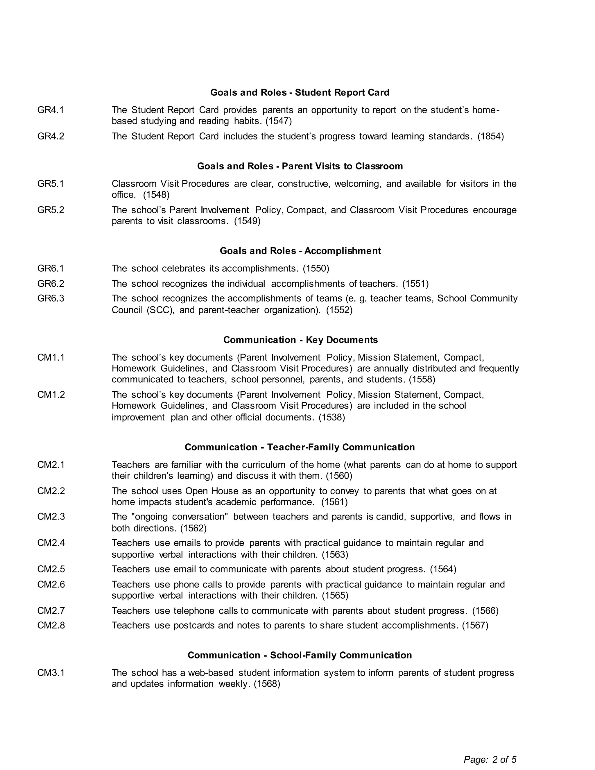 Indistar® Family Engagement Indicators | DOCX