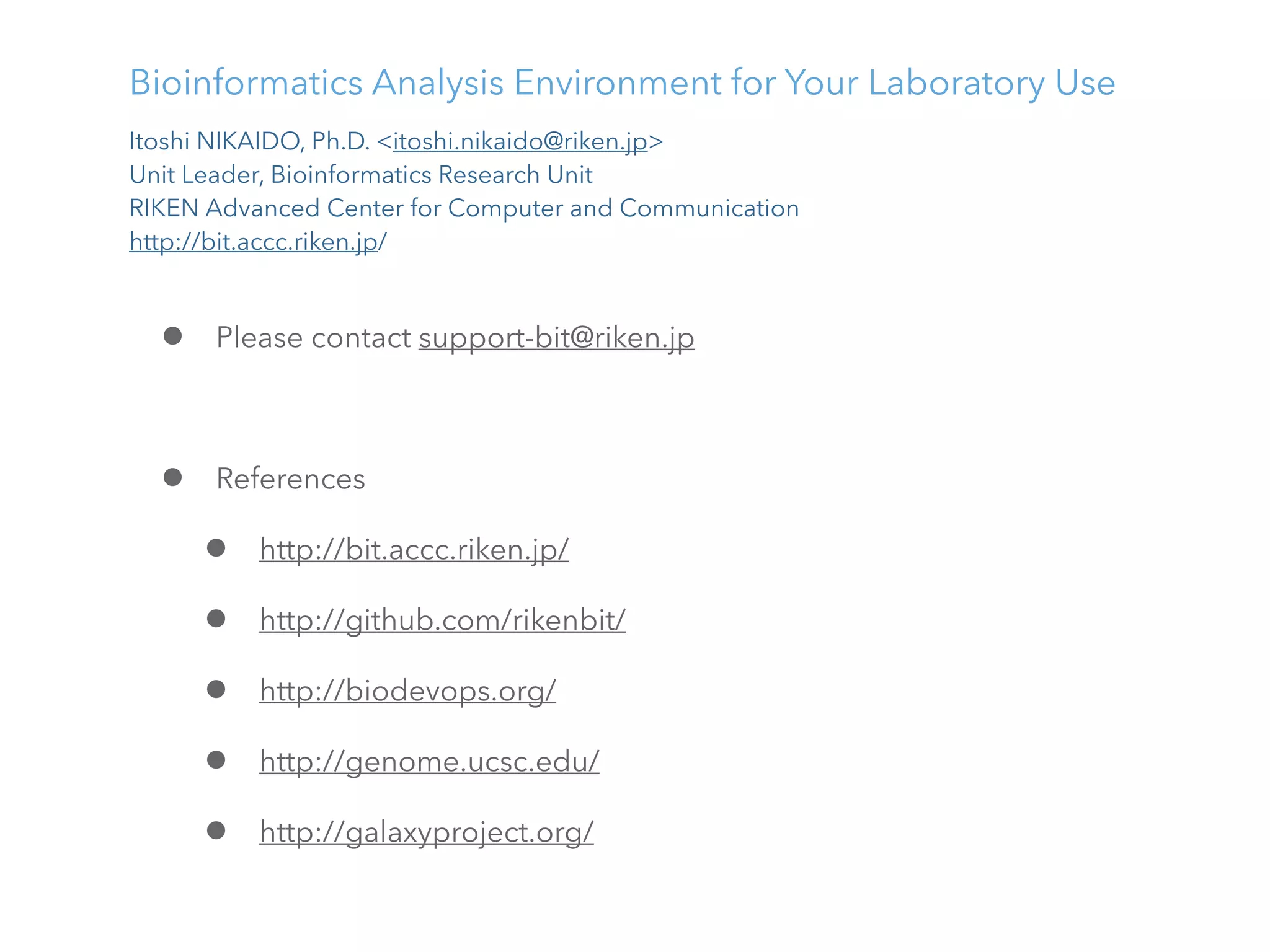 Bioinformatics Analysis Environment for Your Laboratory Use | PDF