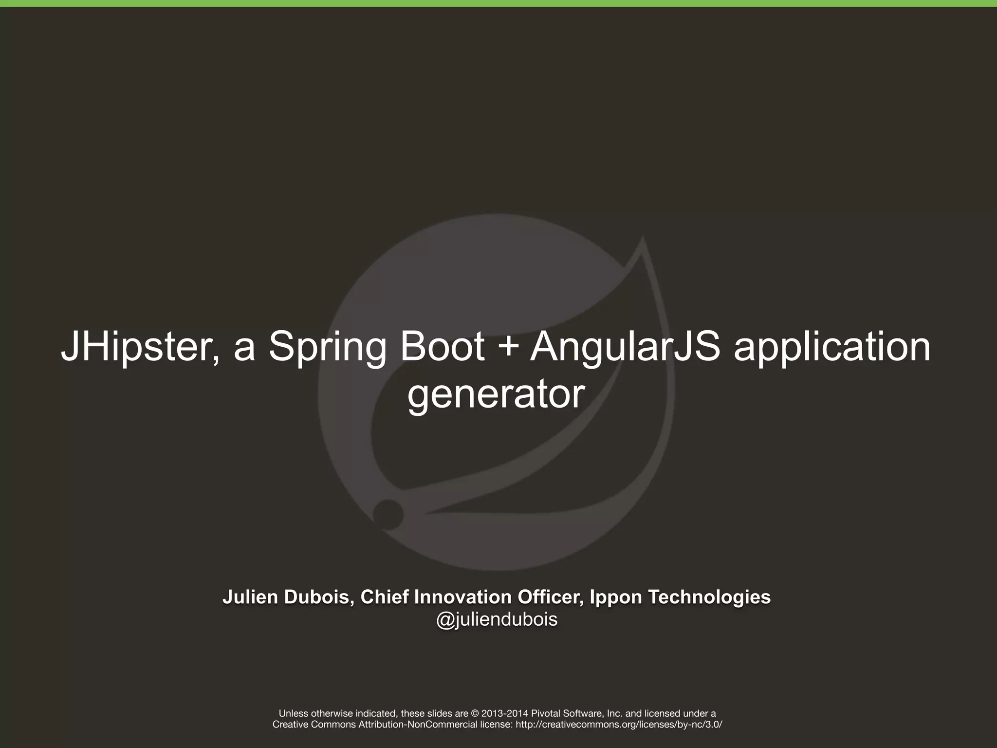 JHipster for Spring Boot webinar | PPT