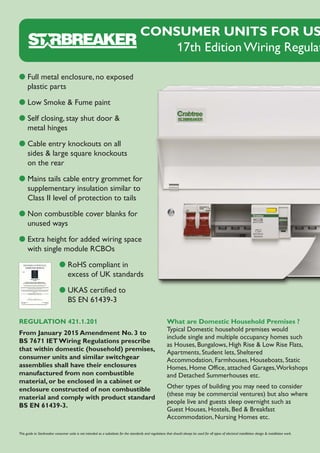 Crabtree Meta Consumer Unit Overview | PDF