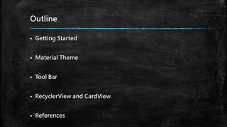 Material design - widgets and sample code | PPTX | Desktop Publishing ...