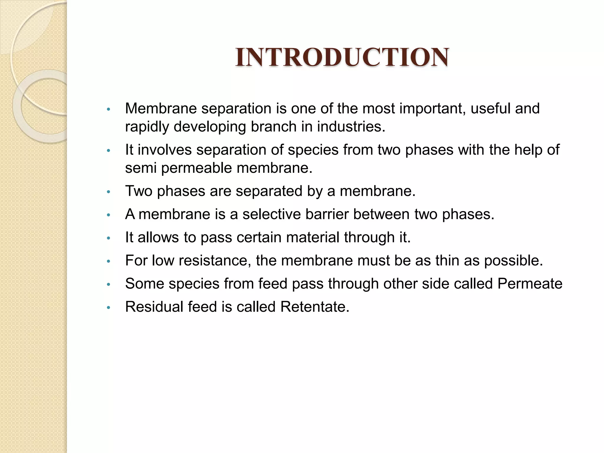 Membrane Separation techniques | PPTX