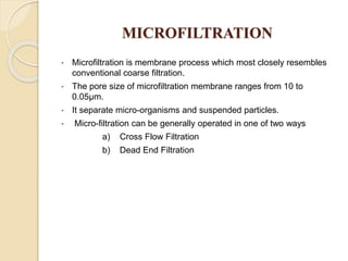 Membrane Separation techniques | PPTX