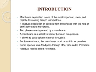 Membrane Separation techniques | PPTX