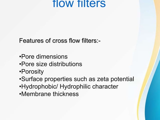 cross flow filtration | PPTX | Chemistry | Science