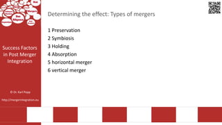 success factors in post merger integration | PPT
