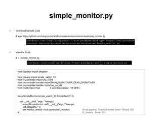 Ryu with OpenFlow 1.3, Traffic Monitor | PPT