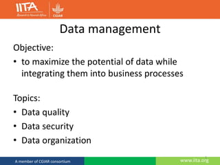 Introduction to data management, terminologies and use of data management platforms | PPTX
