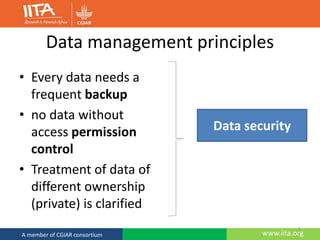 Introduction to data management, terminologies and use of data ...