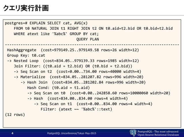 PostgreSQL v9.5の新機能～CustomScan/Join Interface | PPT