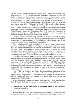 Toshiba Investigation Report (Summary) | PDF