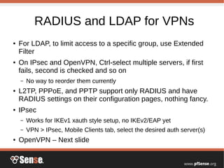 RADIUS and LDAP - pfSense Hangout August 2015 | PDF